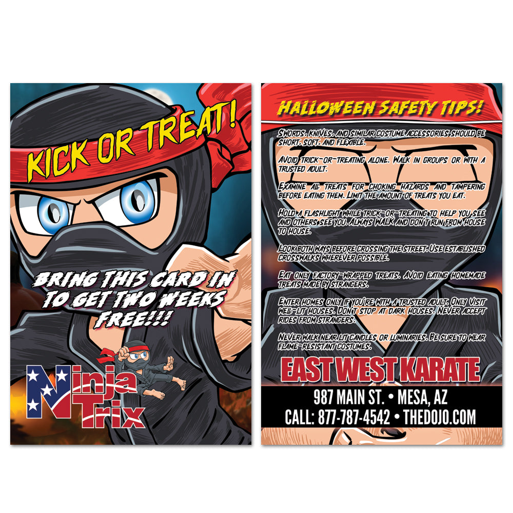 Ninja Trix Halloween Safety Tips AD Card | Get Students