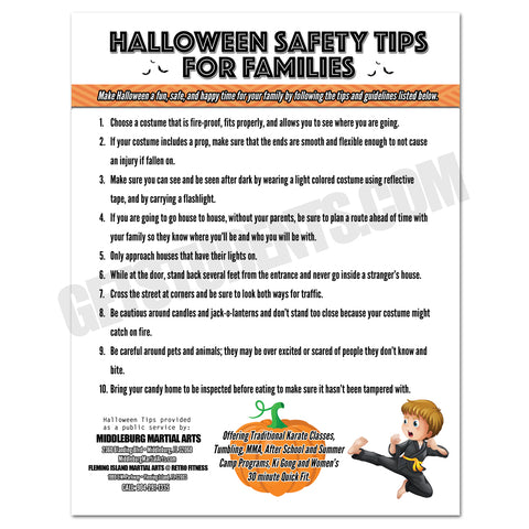 Halloween Safety Tips Flyer | Get Students